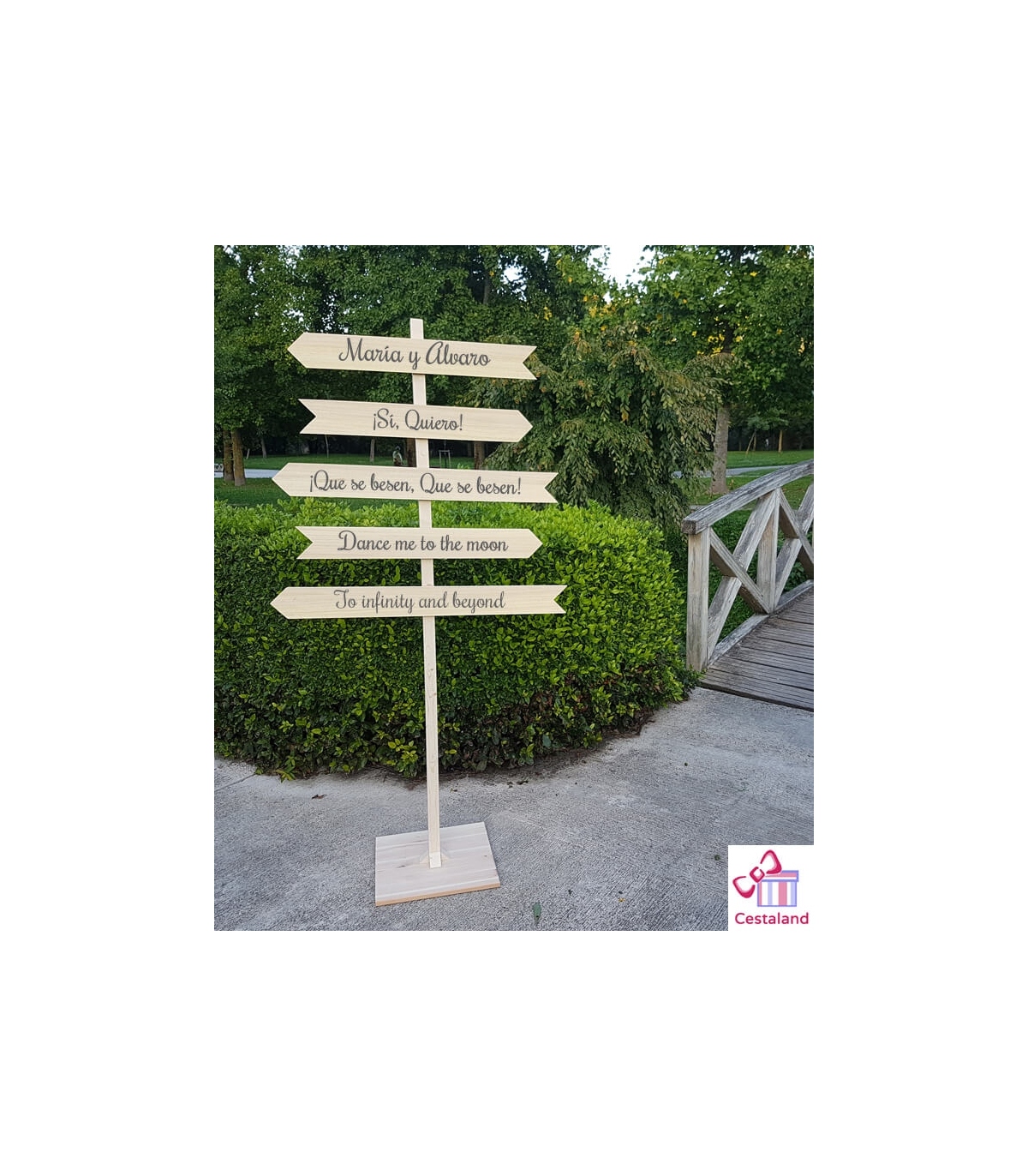 Totem Flechas con Letras madera Decoración bodas o Decorar eventos